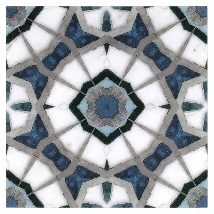 BUY ONLINE: Leo Sapphire Carrara Marble Deco Tile | 12"x12"x⅜" | Surface Group - Stone Impressions