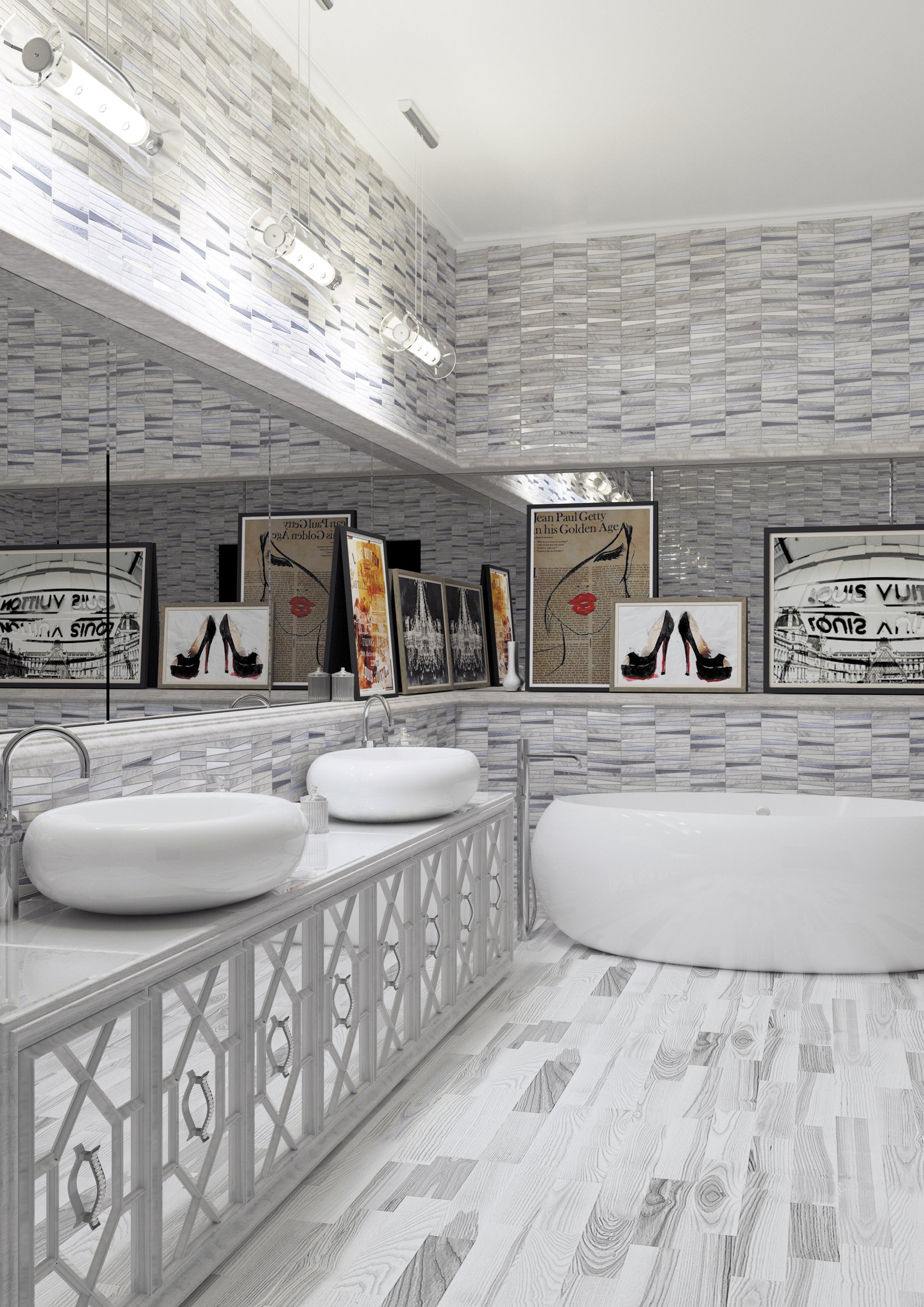 Cityscape Cityscape Colored Glass Mosaic | Surface Group - Mir