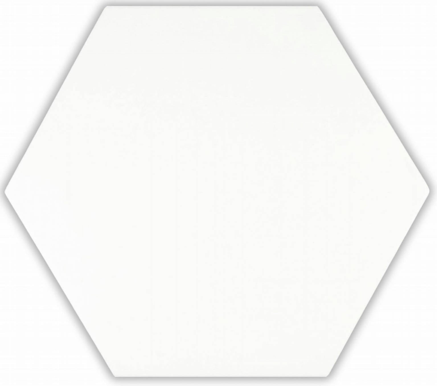FLOOR: White Hexagon Porcelain Field Tile (8"x9" | semi-matte)