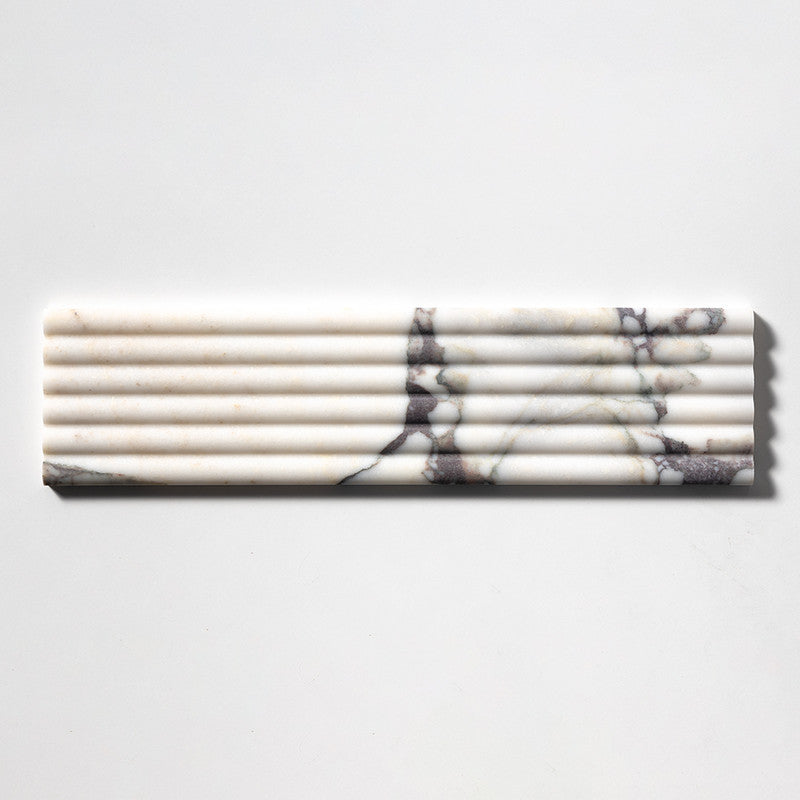 Calacatta Viola Fluted Field Deco Tile | Honed | 6"X24"X3/4" | Straight ...