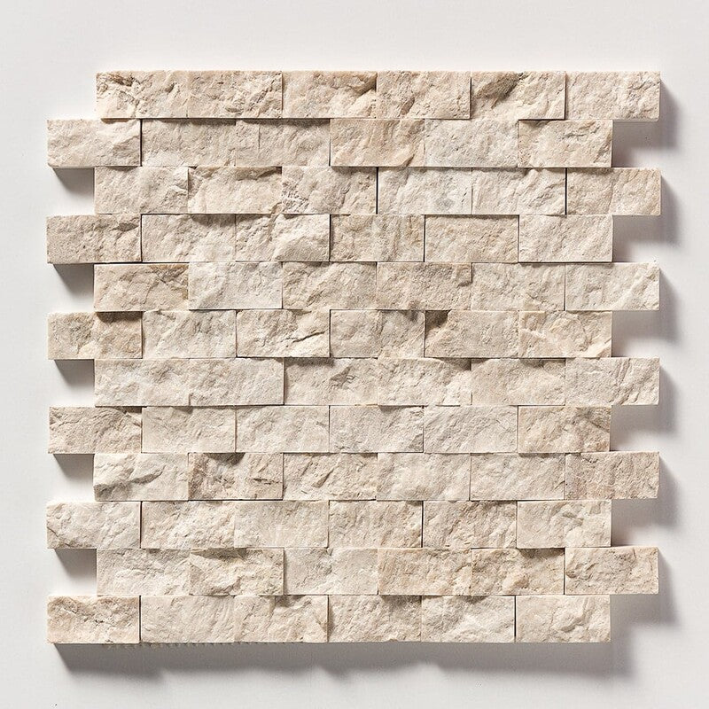 Desert Cream 1X2 Staggered Joint Mosaic | Rock Face | 12"X12"X5/8 ...