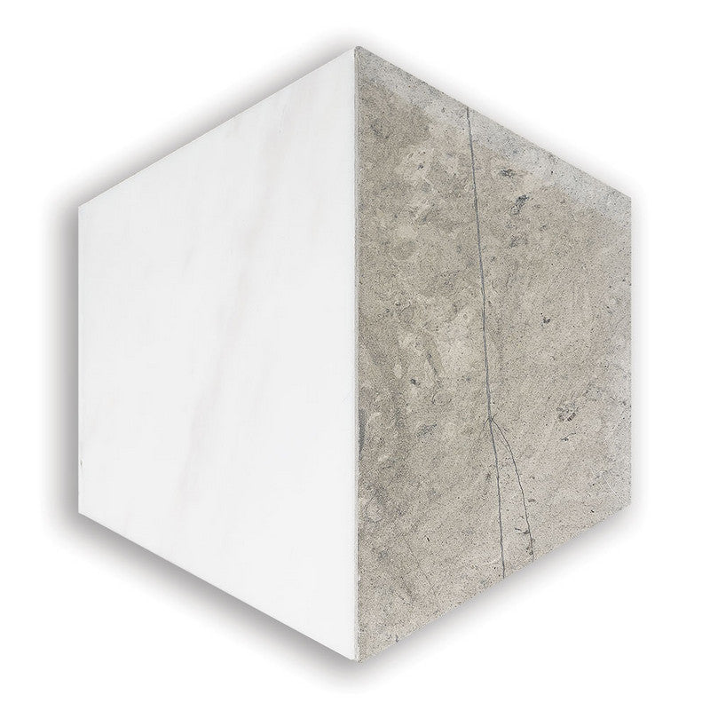 Britannia Snow White Mcm 8 Hexagon Mosaic | Honed | Straight Cut ...