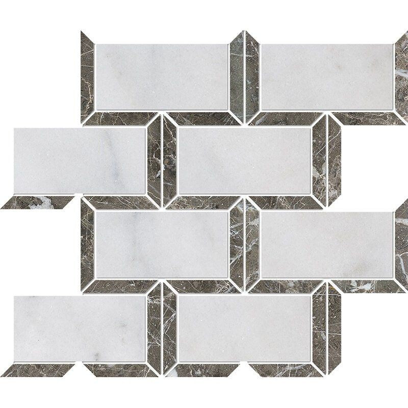 Avalon Silver Drop Cascade Staggered Joint Mosaic | Polished | 9"X11"X5 ...