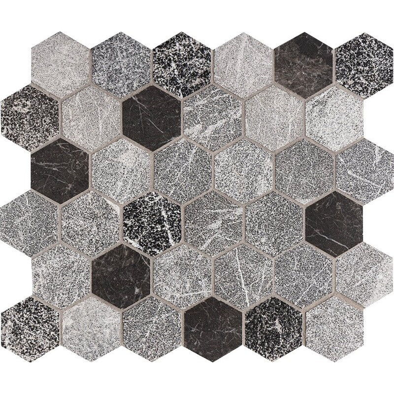 Iris Hexagon Mosaic | Textura | 10"X12"X3/8" | Straight Cut | Surface Group