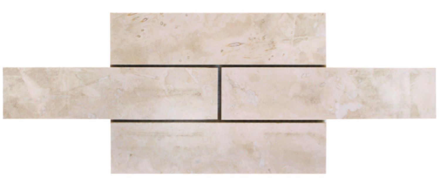 IVORY LIGHT: Travertine 2"X8" Staggered Joint Mosaic (6"x16"x3/8" | fi