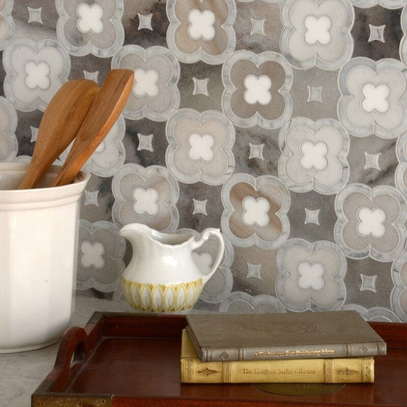 Avenza Light Dolomite Palisandra Damascus Mosaic | Multi Finish | 11 ...