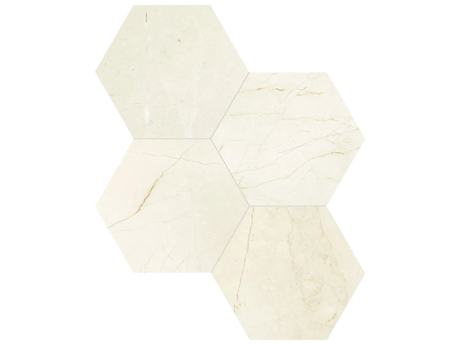 Avorio Crema Marble Mosaic 6 Hexagon | 12¹⁄₁₆"X10⁷⁄₁₆"X⅜" | Honed ...