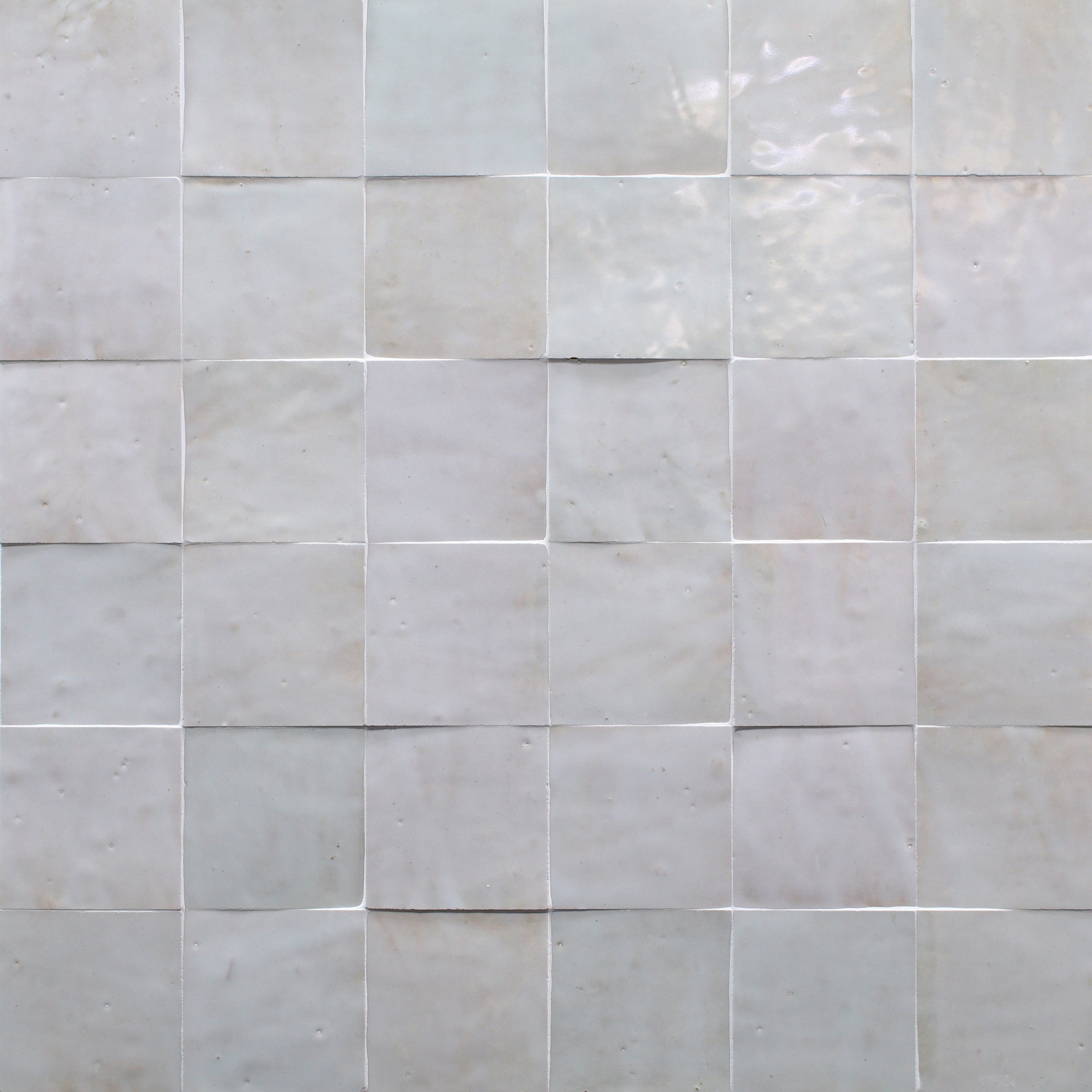 Zel Classic Fez White Glazed Zellige Field Tile | 4X4X1/2 | Gloss ...