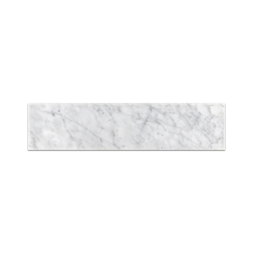 Bianco Carrara Marble Rectangle Field Tile | 3"x12"x⅜" | Honed ...
