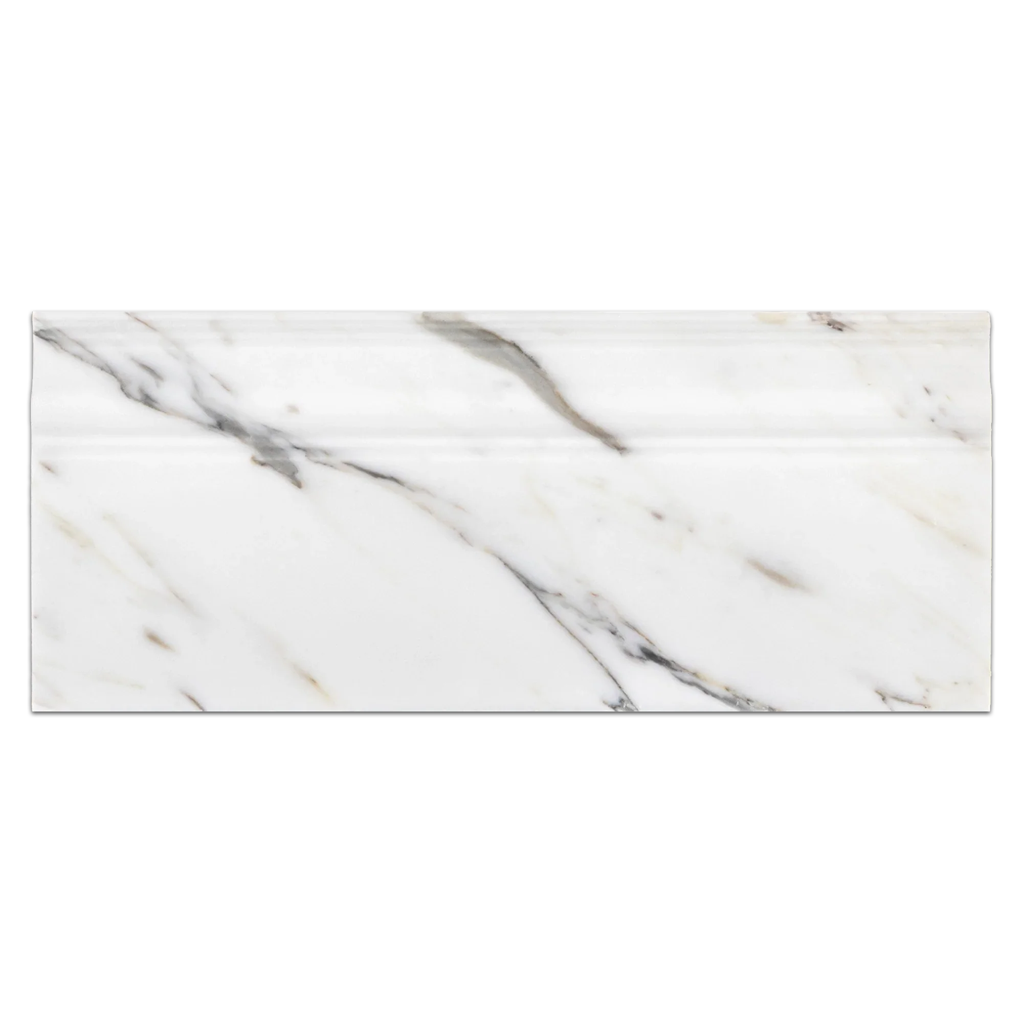 Calacatta Gold Marble Baseboard | 4¾"x12" | Polished | Surface Group - Elon