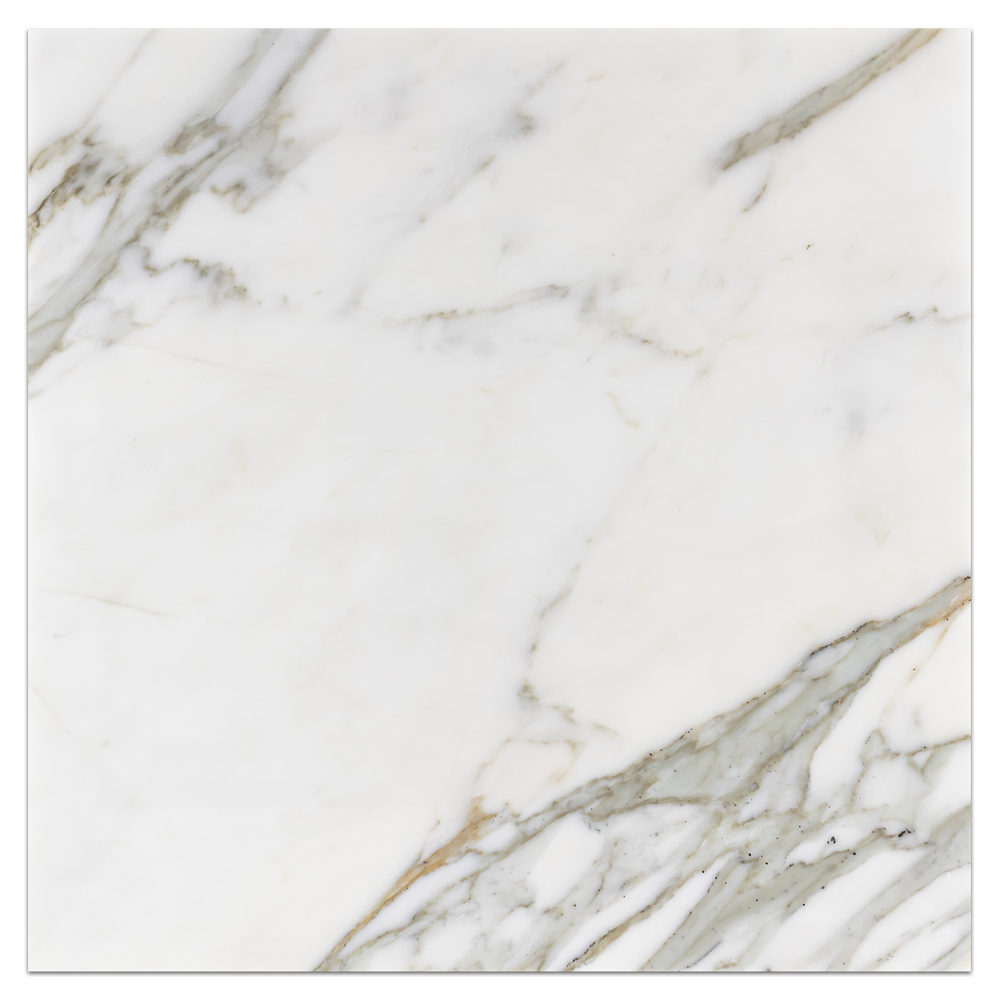 Calacatta Gold Marble Square Field Tile | 18"x18"x³⁄₈" | Honed ...