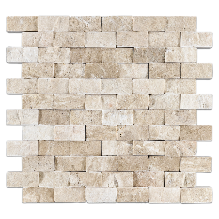 Durango Limestone Staggered Joint Field Mosaic | 12"x12"x³⁄₈" | Split Face | Surface Group