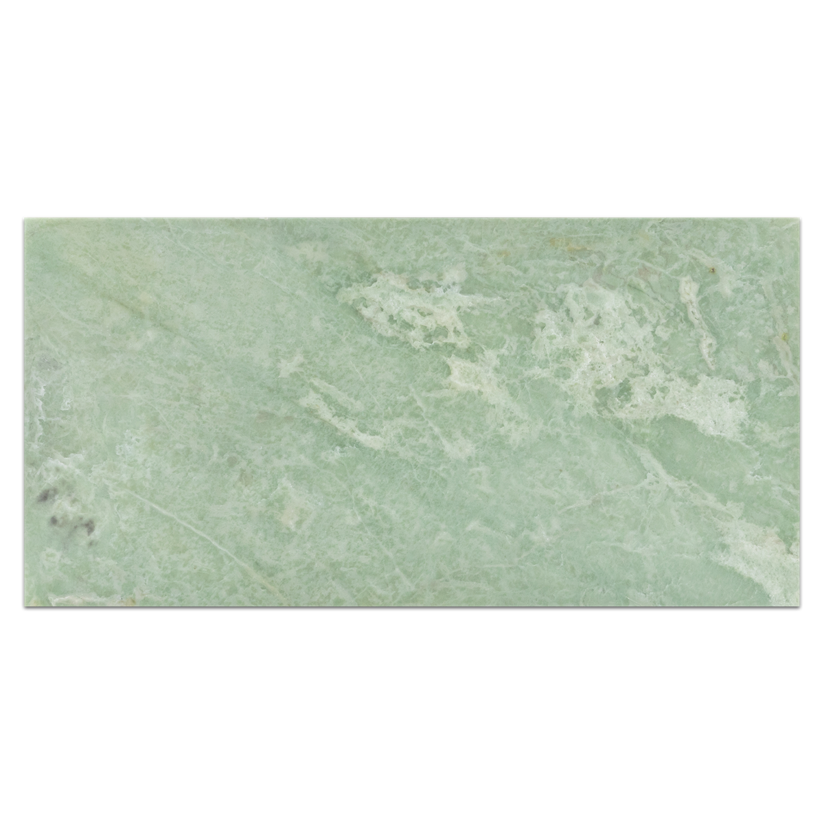 Emerald Green Marble Rectangle Field Tile | 12"x24"x³⁄₈" | Honed ...