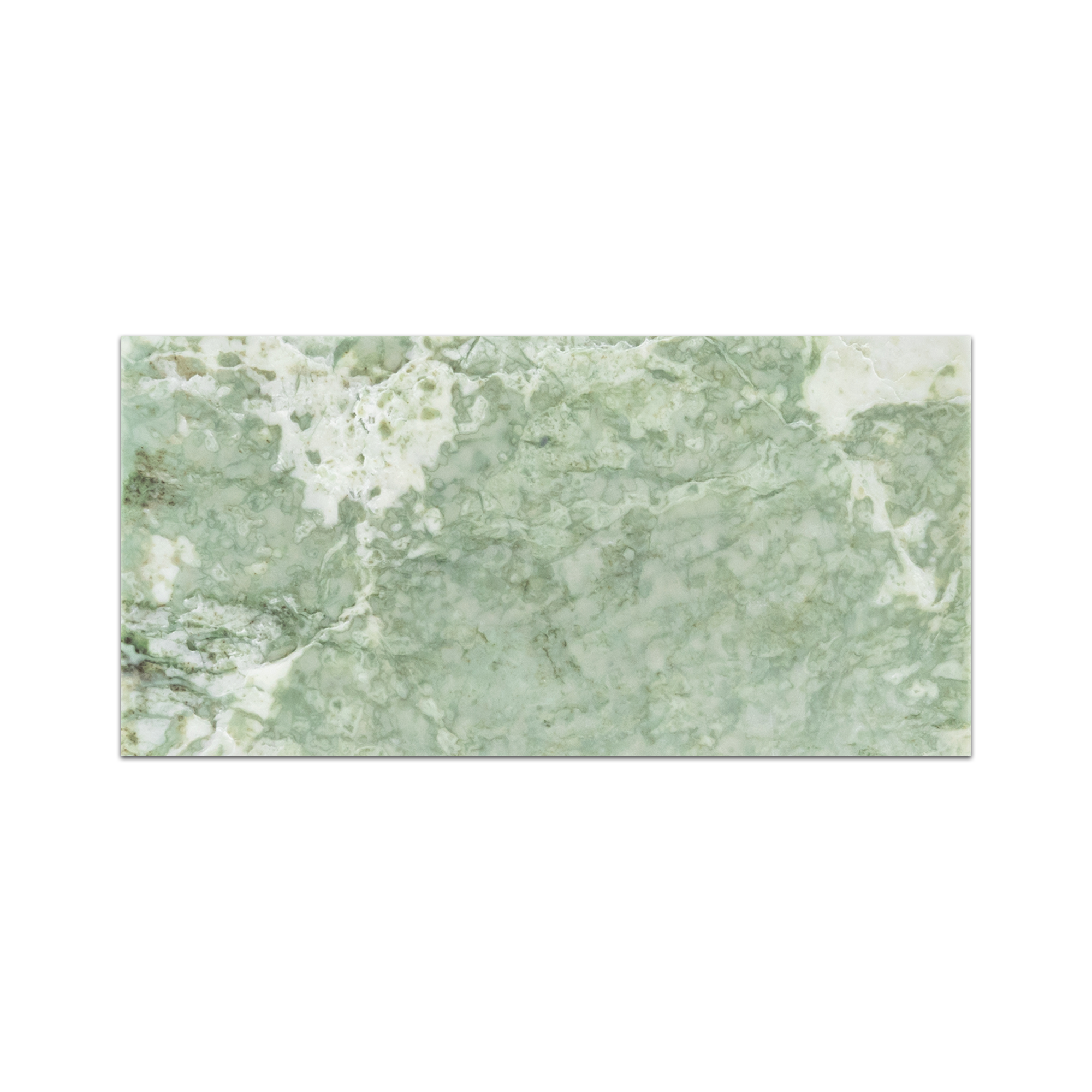 Emerald Green Marble Rectangle Field Tile | 6"x12"x³⁄₈" | Honed ...