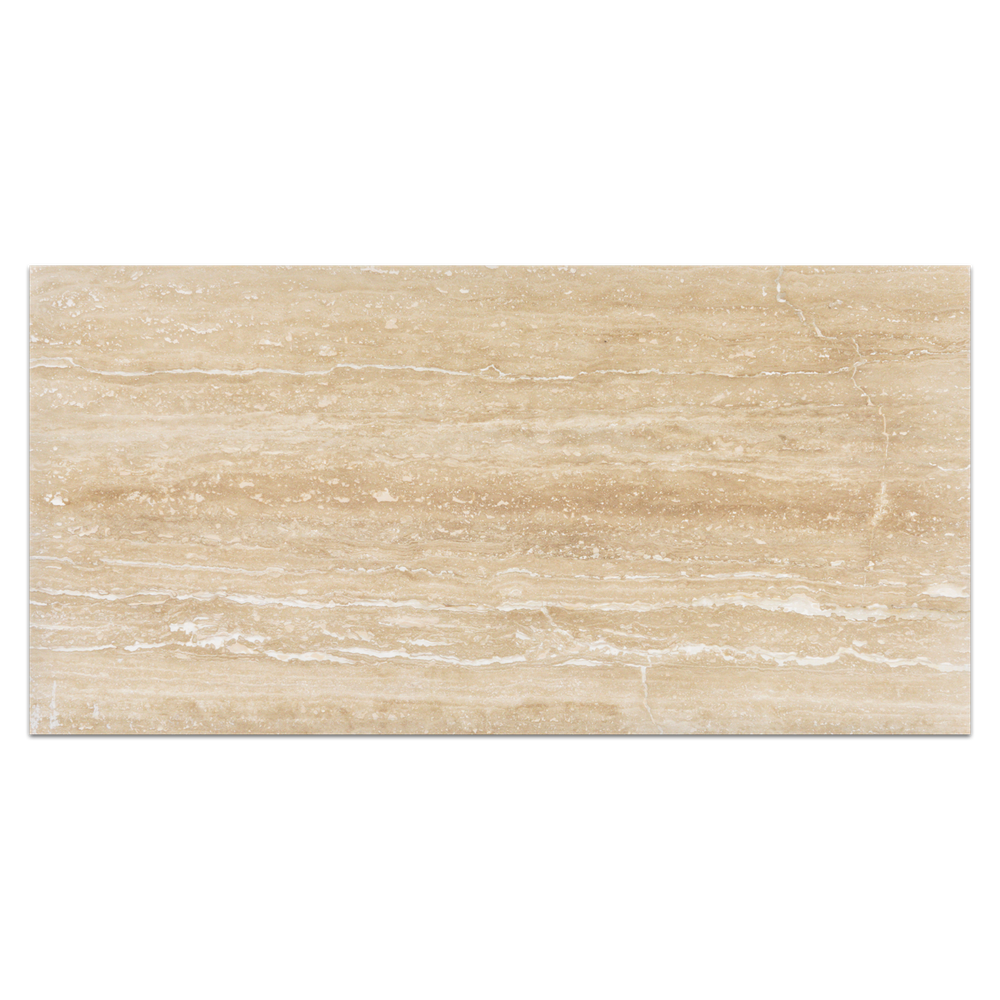Light Ivory Vein Cut Vein Cut Travertine Rectangle Field Tile | 12"x24 ...