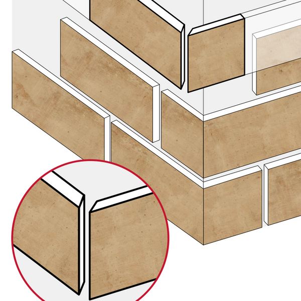 BRICK WORLD: Soho Cotto Brick Veneer Smart Corner | 2.95"x3.75"x11.65"x9-mm | matte | Surface ...