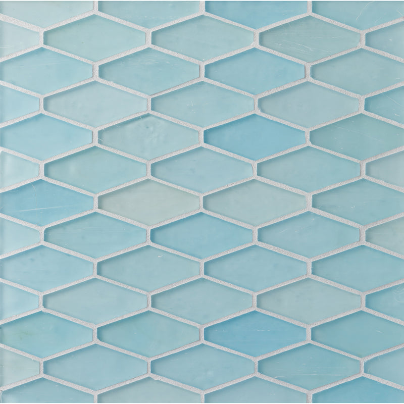 Elements Blue Skies Mod Hex Elongated Hexagon Field Mosaic | 9.45"x11 ...