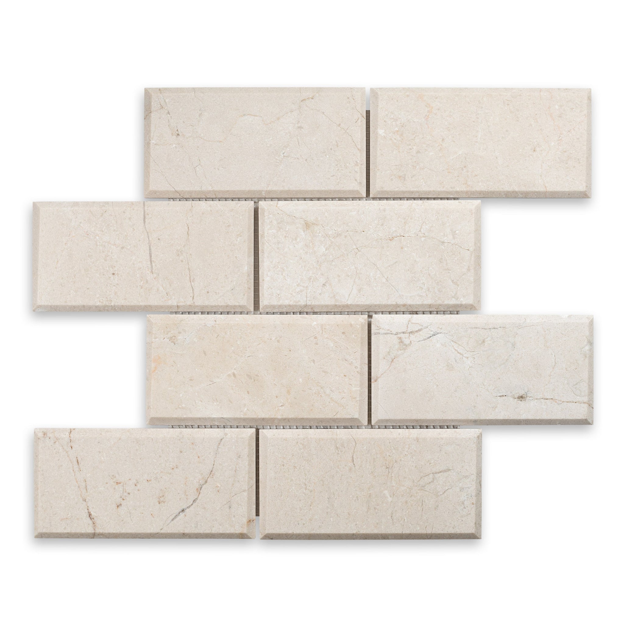 Crema Marfil Marble Beveled Rectangle Field Tile | 3"X6"X3/8 ...