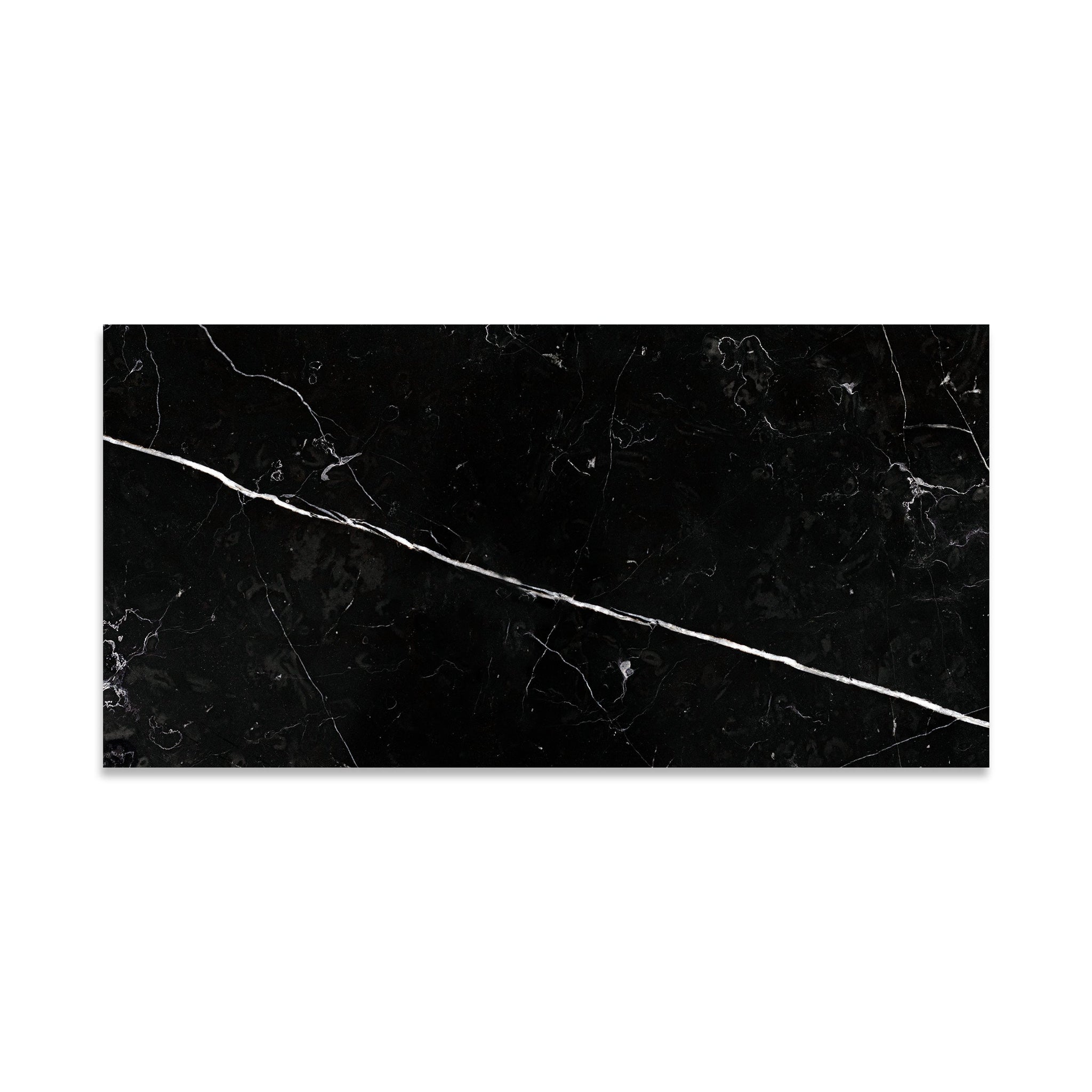 China Black Marble Rectangle Field Tile | 12"X24"X3/8" | Polished ...