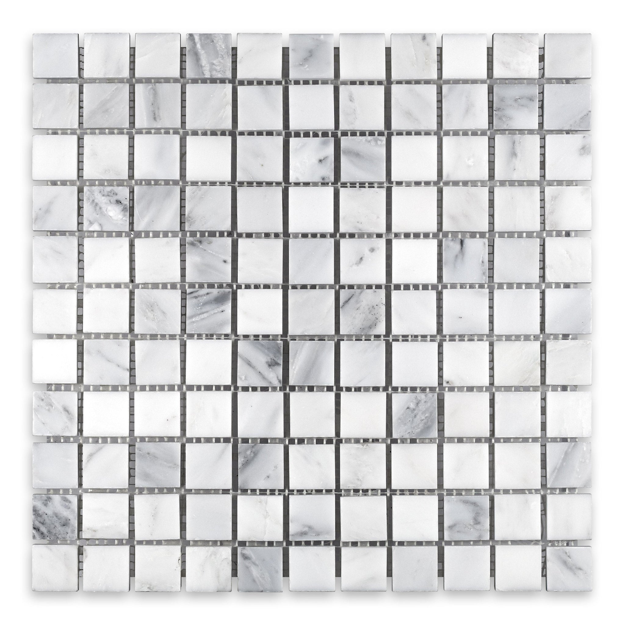 Oriental White Marble 1" Straight Stack Mosaic | 12"X12"X3/8" | Honed ...