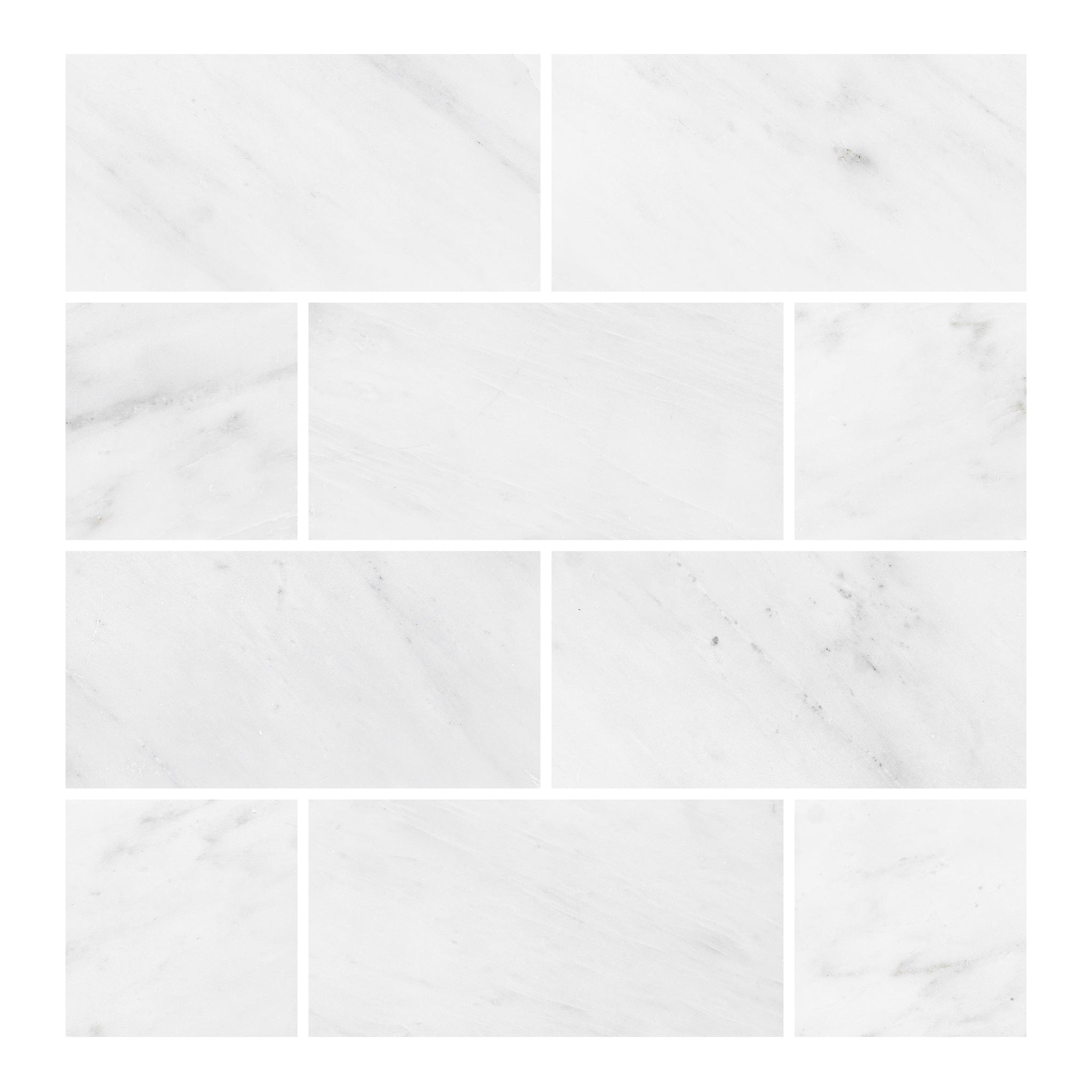 Oriental White Marble Rectangle Field Tile | 3"X6"X3/8" | Polished ...