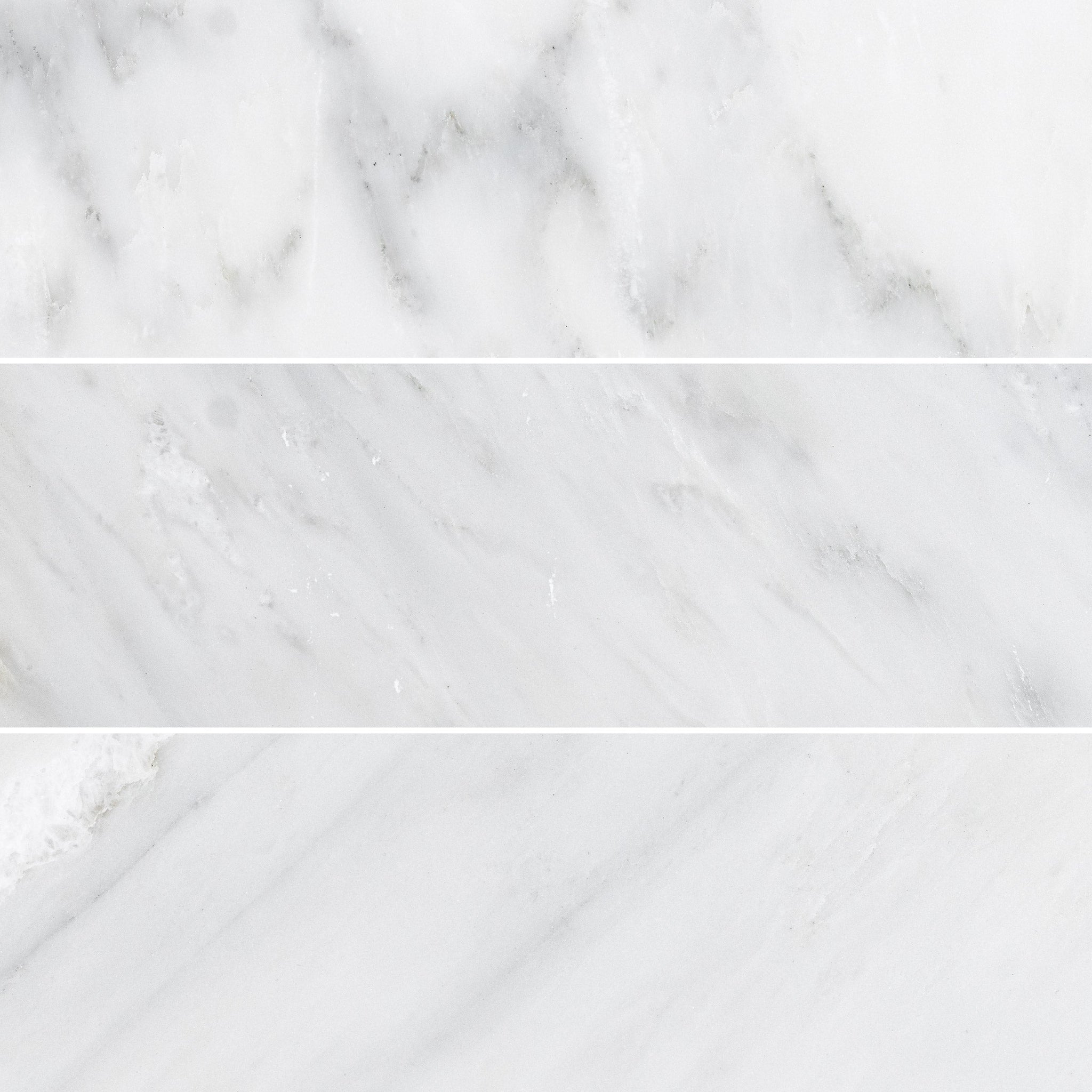Oriental White Marble Rectangle Field Tile | 4"X12"X3/8" | Polished ...