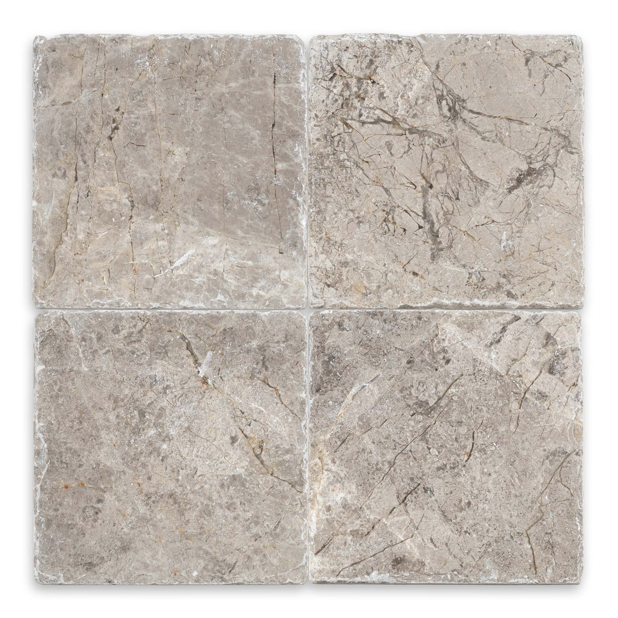 Tundra Grey Marble Square Field Tile | 6"X6"X3/8" | Tumbled | Surface Group