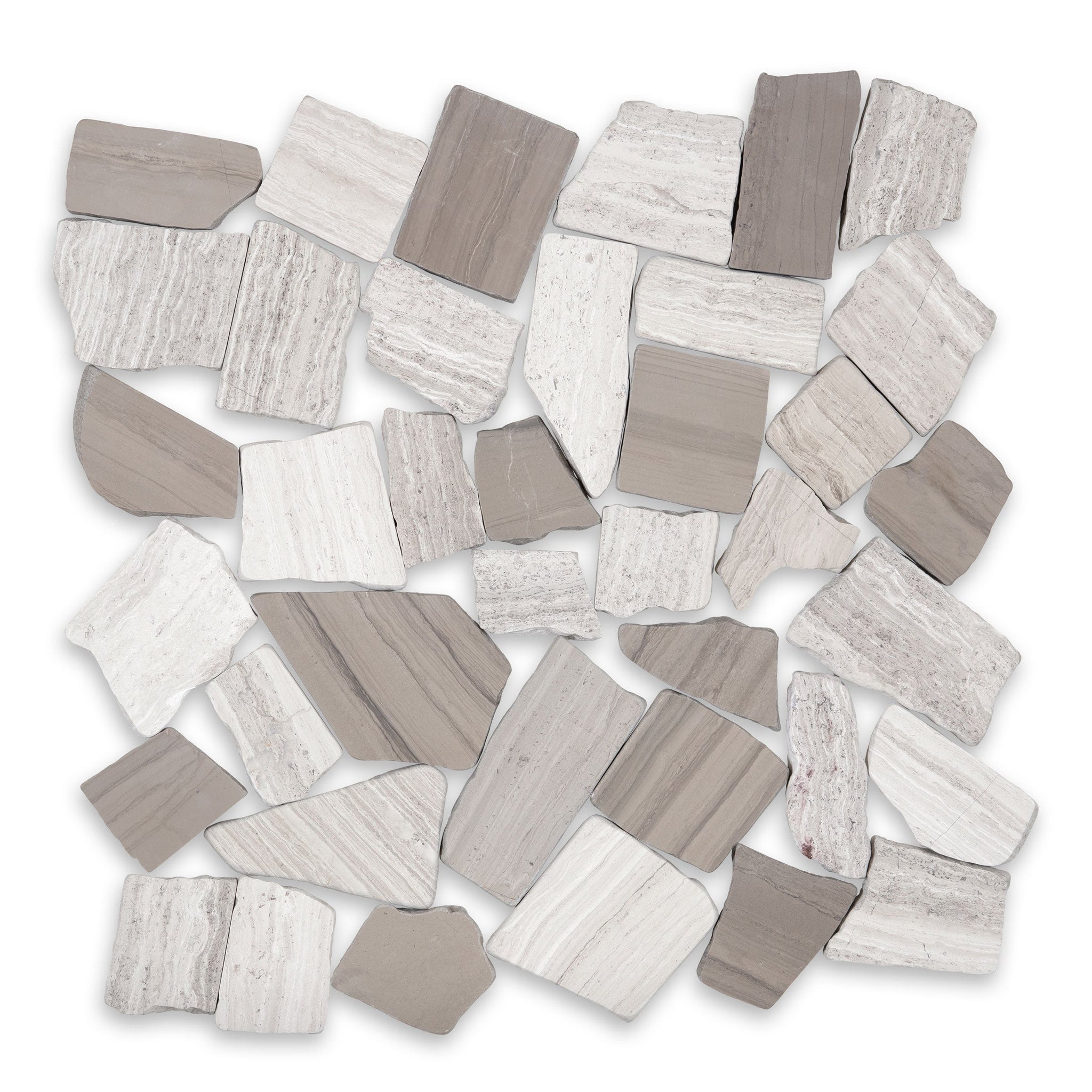 Pebbles Fieldstone Natural Shapes Mosaic | 12"X12"X3/8" | Honed ...