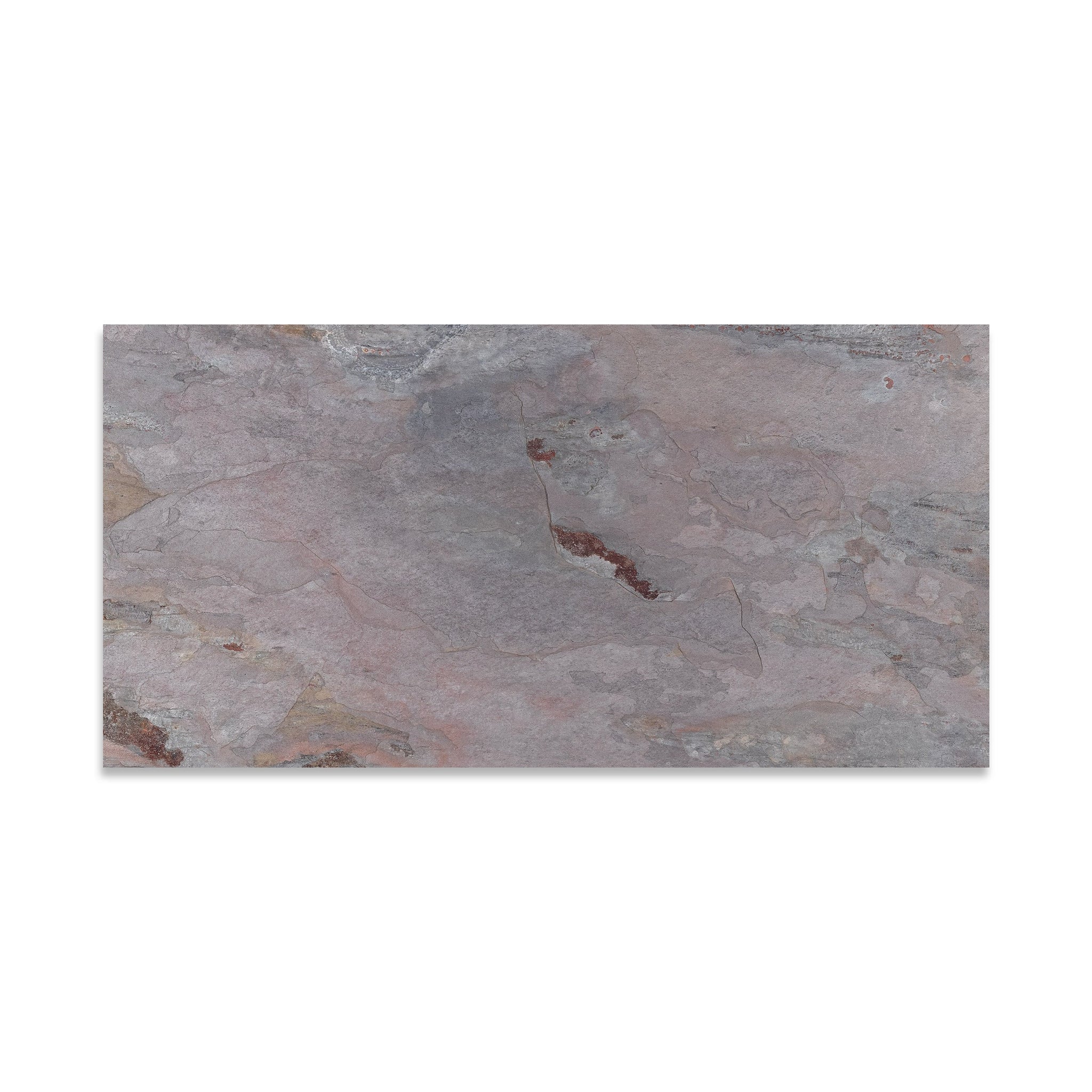 Indian Multicolor Slate Rectangle Field Tile | 12"X24"X1/2" | Gauged ...