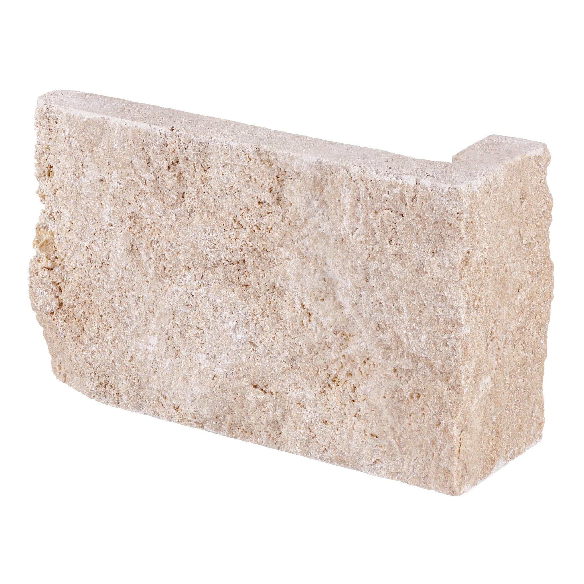 Ivory Premium Travertine 90 Degree Wall Veneer Corner | 4"X7 1/2"X7/8 ...