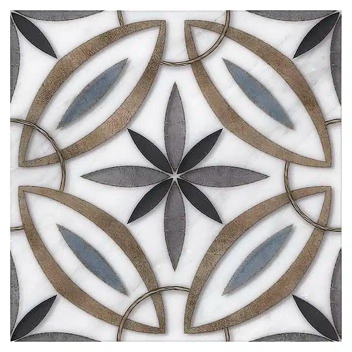 BUY ONLINE: Windrose Breeze Carrara Blanco Deco Tile | 6"x6"x⅜ ...