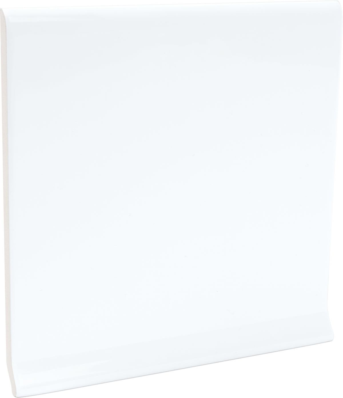 BUY ONLINE: Purity Ice Glazed Ceramic Cove Base | 5⅞"x5⅞"x¼" | Glossy Pressed | Surface Group