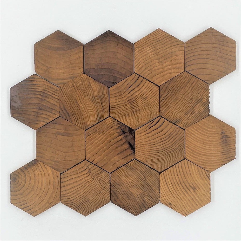 FOREST ELEMENTS: Hexagon Wood Wall Mosaic