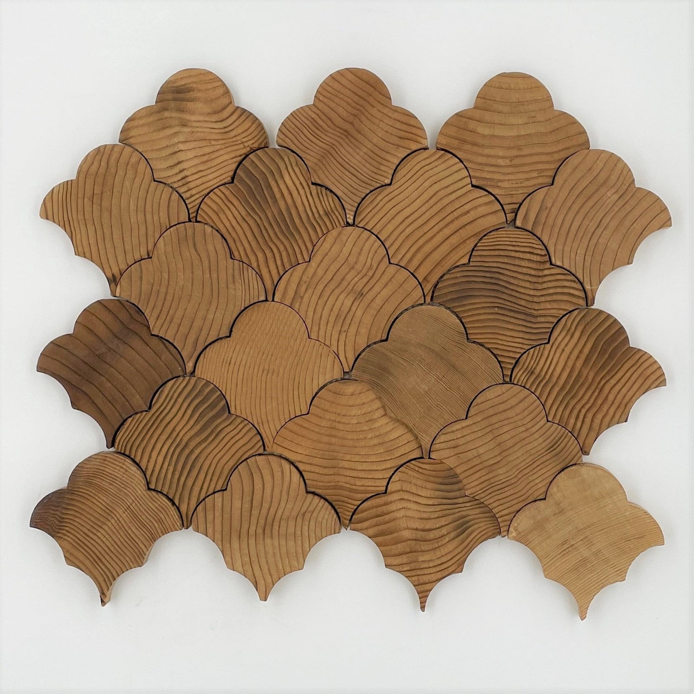 FOREST ELEMENTS: Stereo Scallop Wood Wall Mosaic