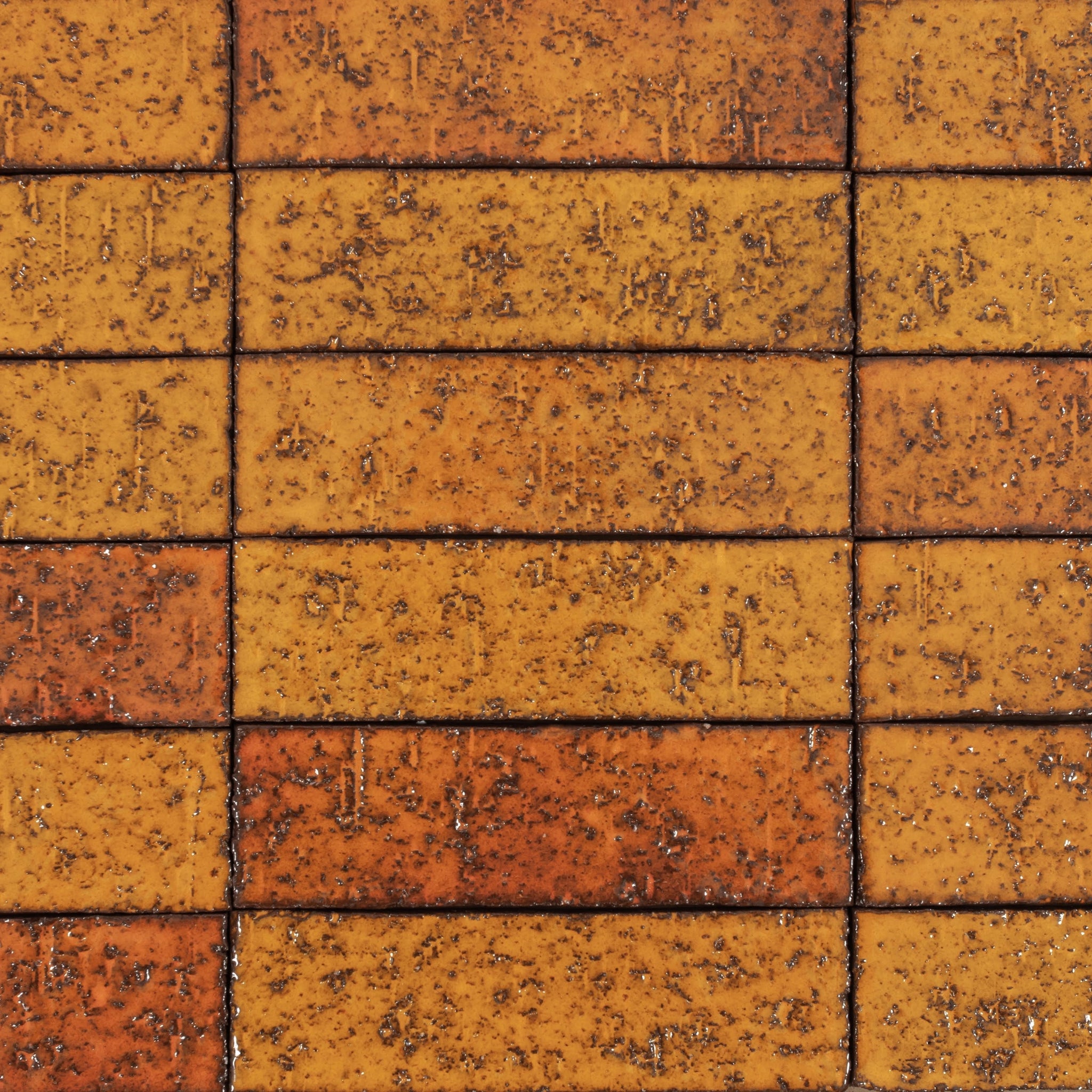 Glazed Ceramic Brick Veneer: Cadmium Yellow | Flat 2¼"x7⅝"x⅝" | Arto ...