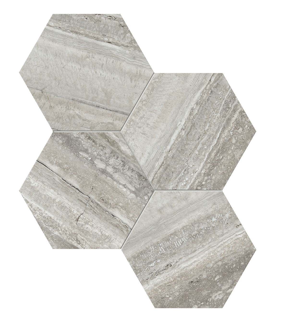 BUY ONLINE: La Marca Travertino Instrata 6" Hexagon Glazed Porcelain ...