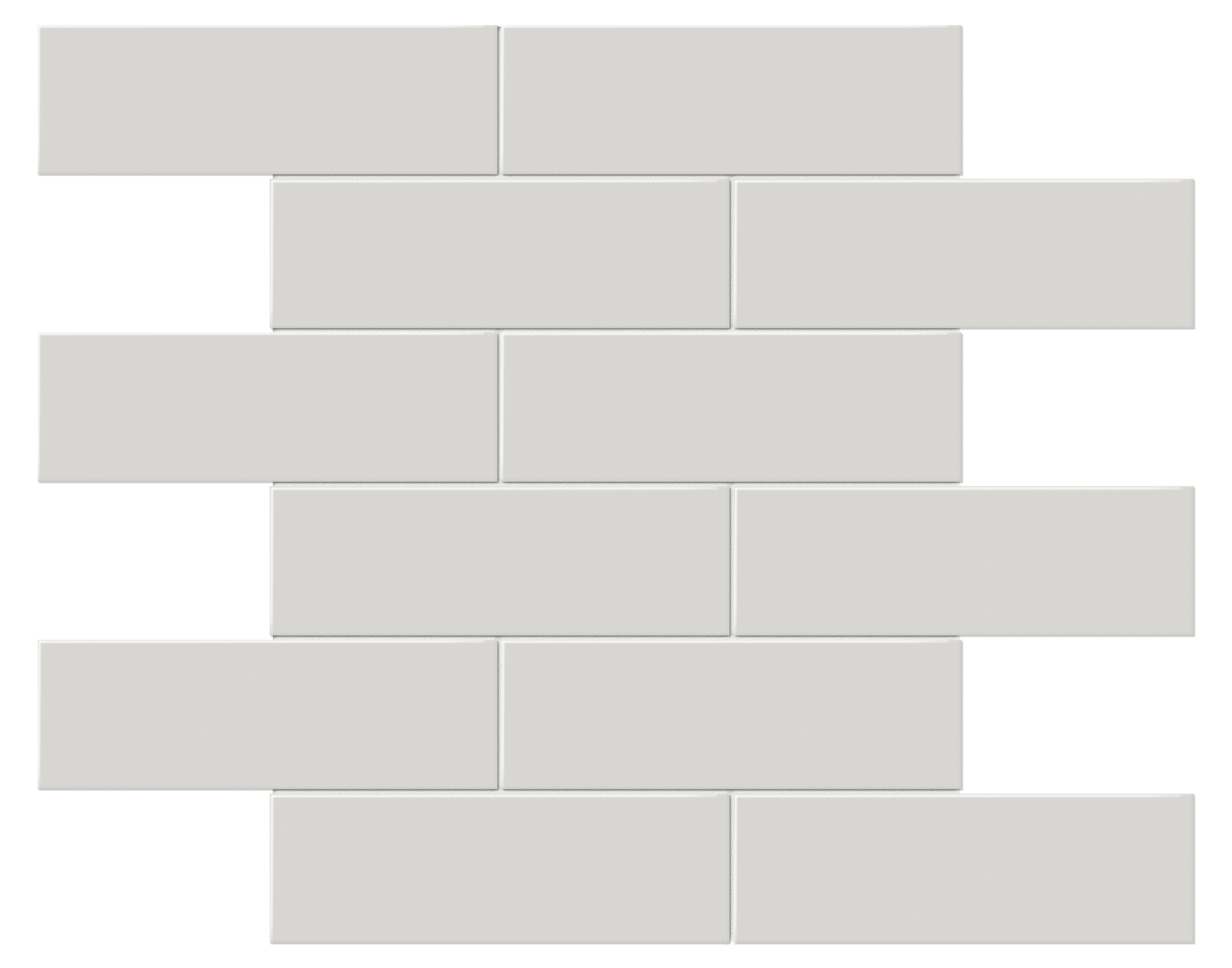 BUY ONLINE: Soho Halo Grey 2"X6" Brick Offset Glazed Porcelain Mosaic ...