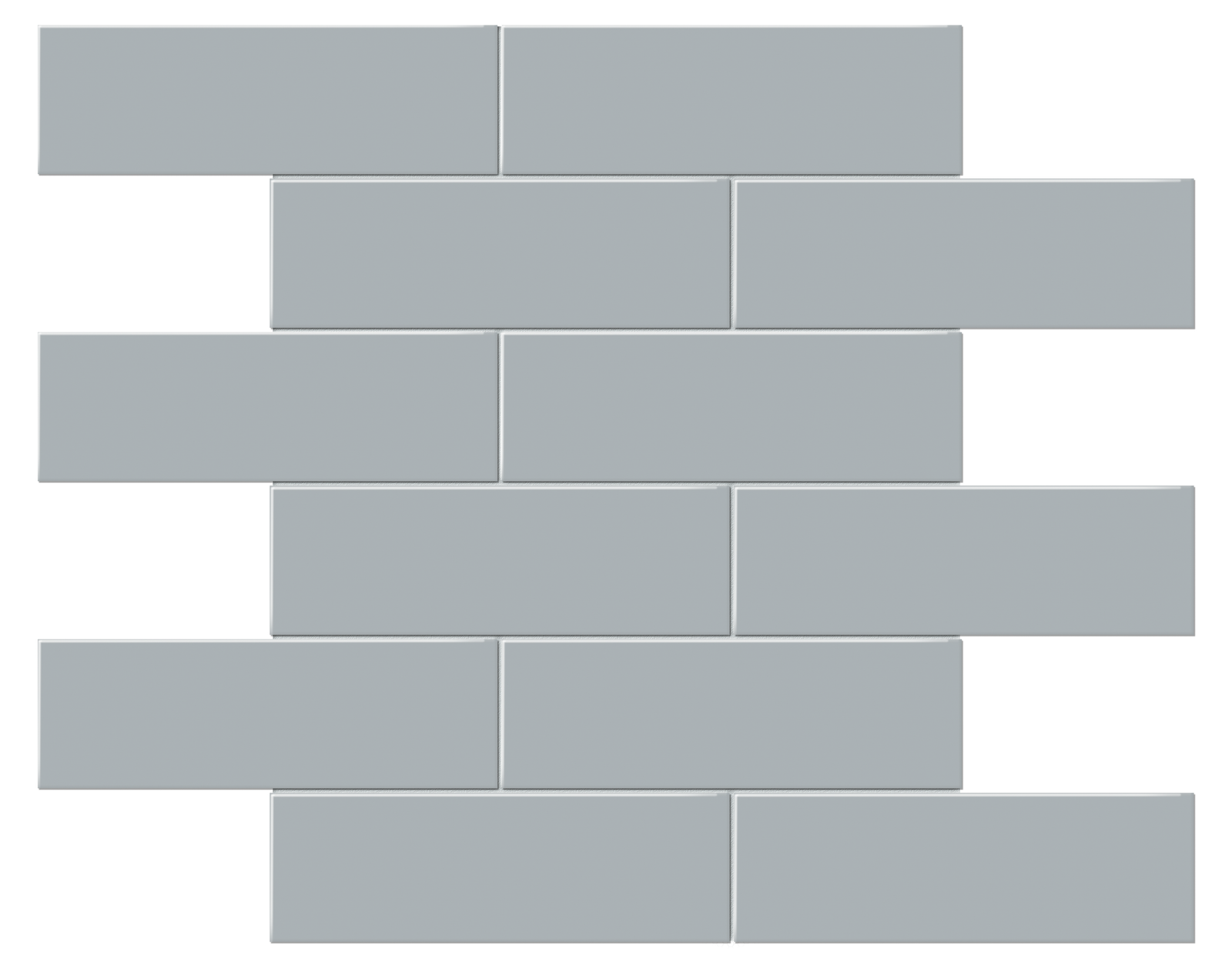 BUY ONLINE: Soho Cloud Blue 2"X6" Brick Offset Glazed Porcelain Mosaic ...
