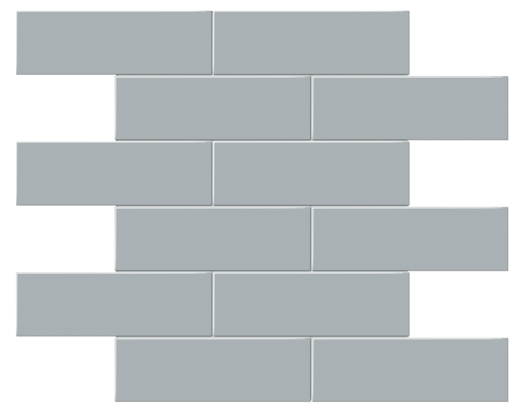 BUY ONLINE: Soho Cloud Blue 2"X6" Brick Offset Glazed Porcelain Mosaic ...