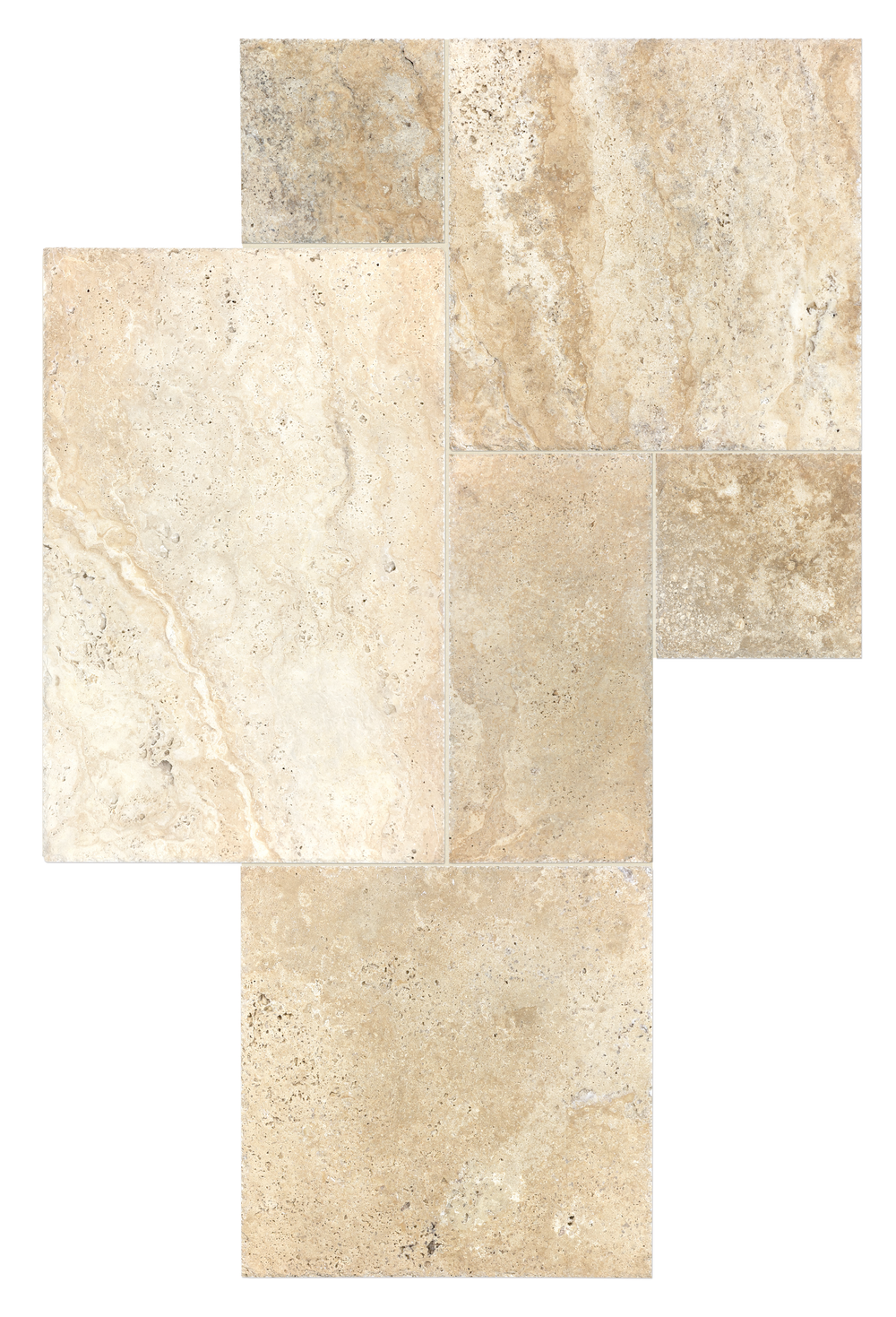 BUY ONLINE: Picasso Travertine Field Tile | 16"x24"x1⅜" | Brushed ...
