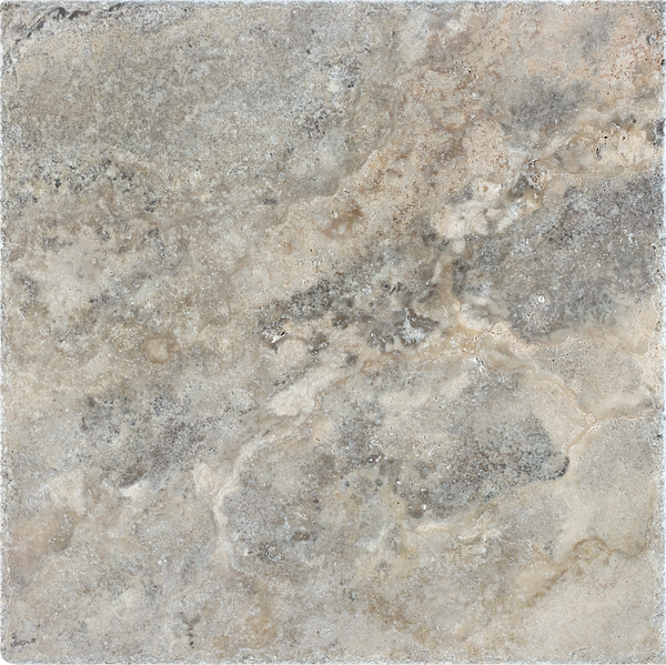 BUY ONLINE: Silver Ash Travertine Field Tile | 16"x16"x½" | Brushed ...