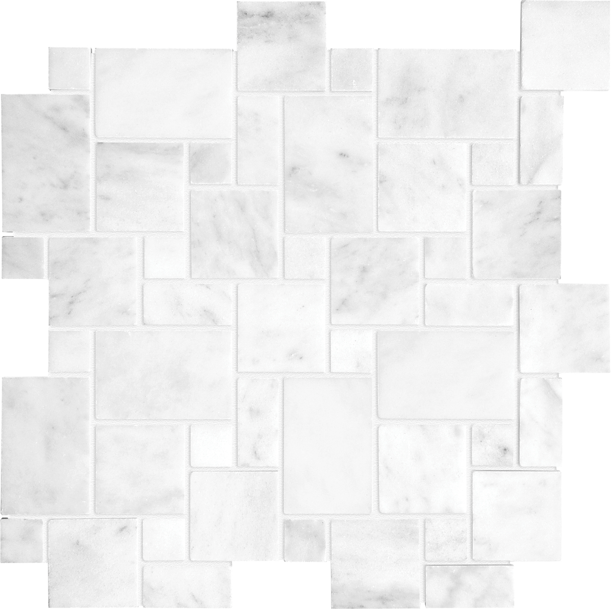 BUY ONLINE: Bianco Venatino Marble Mini Versailles Mosaic | 12"x12"x⅜ ...