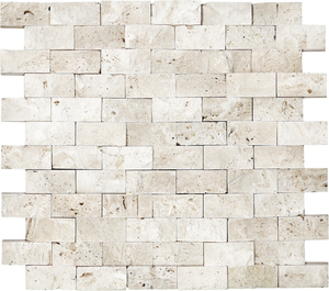 BUY ONLINE: Ivory Travertine 1"X2" Brick Offset Mosaic | 12"x12"x½ ...
