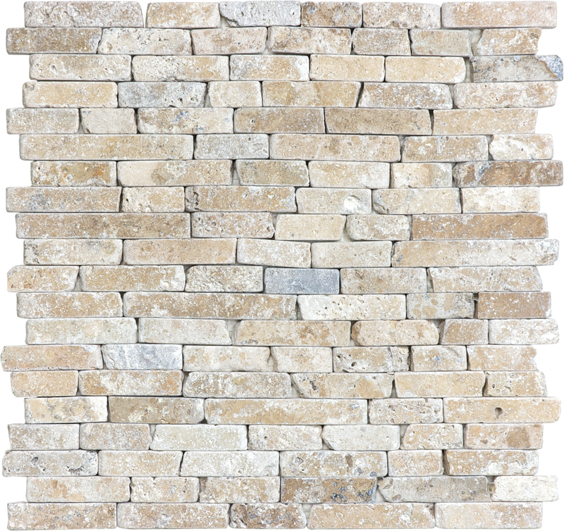 BUY ONLINE: Picasso Travertine Random Strip Mosaic | 12"x12"x⅜ ...