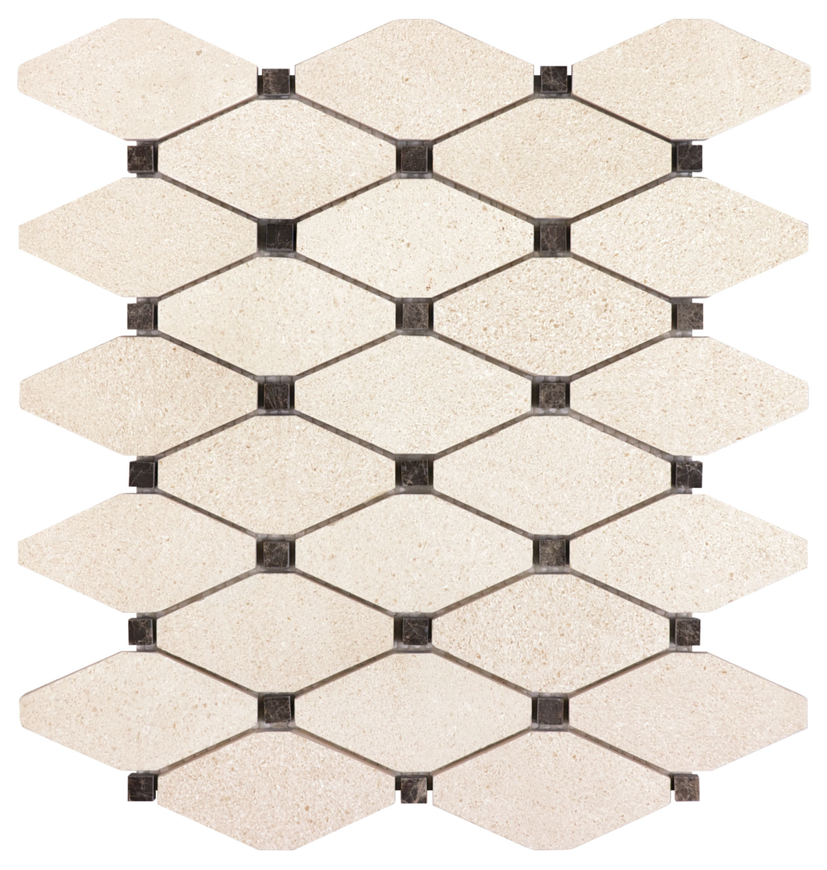 BUY ONLINE: Serene Ivory Limestone Clipped Diamond Mosaic | 10½"x12"x⅜ ...