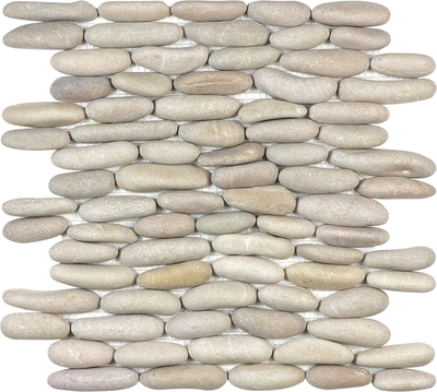 BUY ONLINE: Zen Driftwood Tan Pebble Stacked Pebble Wall Mosaic | 10⅜ ...