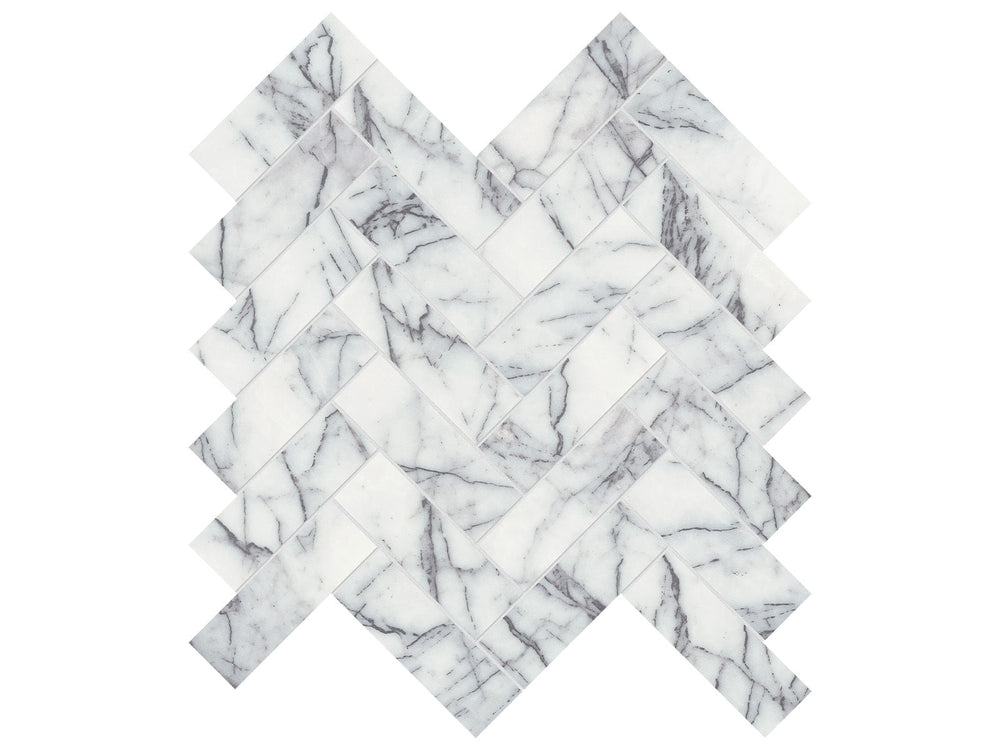 BUY ONLINE: Lilac Volta Marble 1¼"X4" Herringbone Mosaic | 11¼"x11⅜"x⅜" | Honed | Surface Group