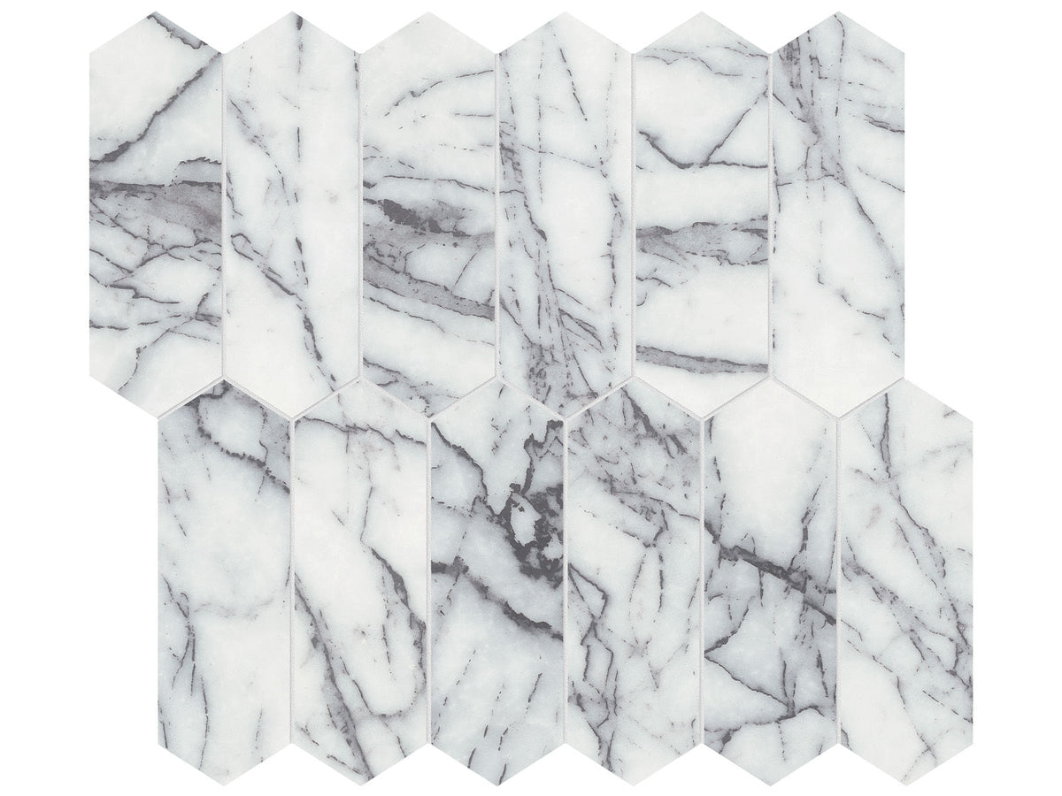 BUY ONLINE: Lilac Volta Marble 2"X6" Picket Mosaic | 10⅝"x11¾"x⅜" | Honed | Surface Group