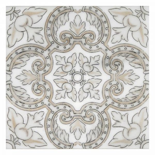 BUY ONLINE: Arya Autumn Carrara Marble Deco Tile | 12"x12"x⅜" | Surface ...