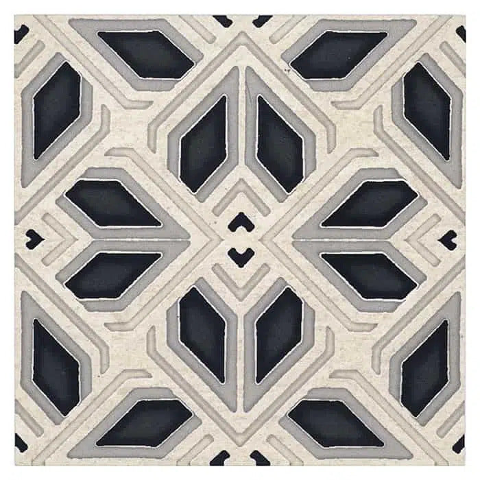 BUY ONLINE: Avery Charcoal Grande Limestone Deco Tile | 6"x6"x⅜ ...